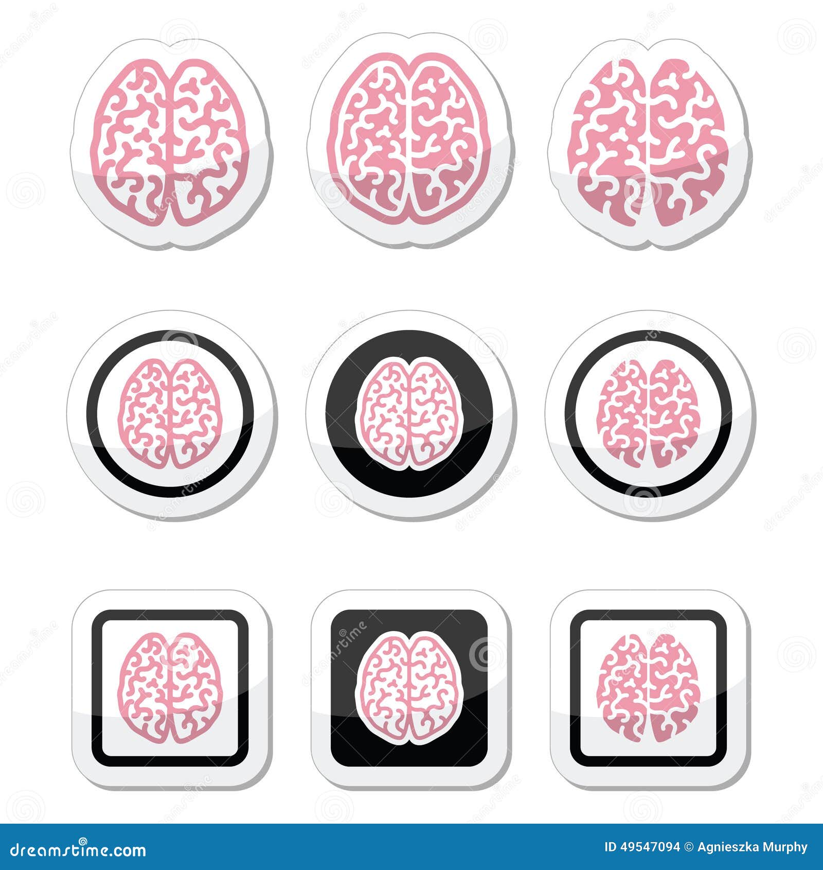 Human Brain Icons Set - Intelligence, Creativity Concept Stock Vector ...