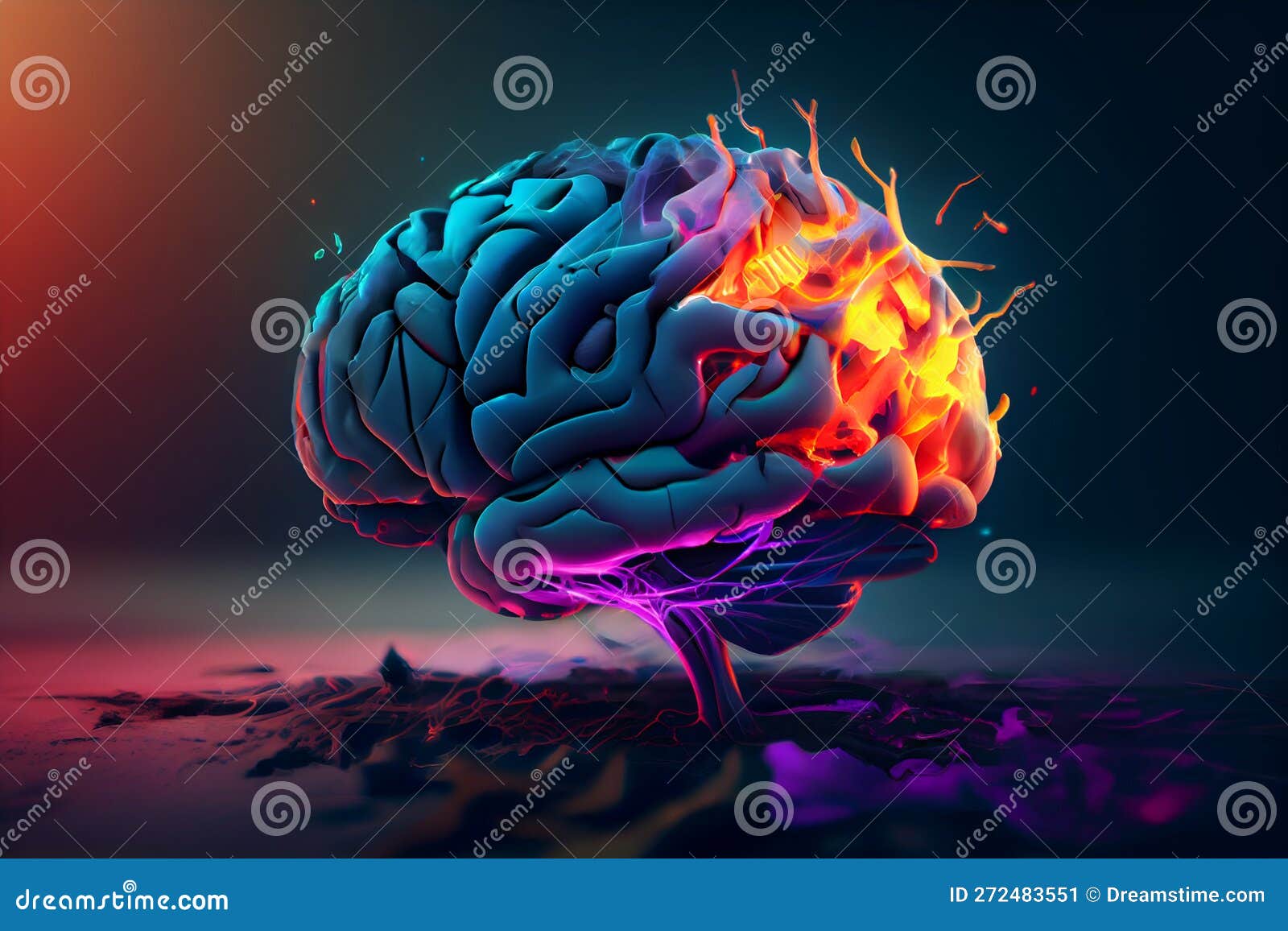 Human Brain Idea.generative Ai Stock Illustration - Illustration of ...