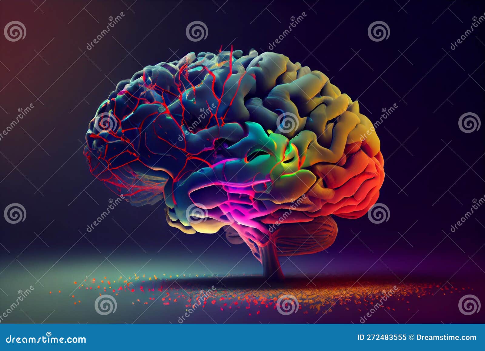 Human Brain Idea.generative Ai Stock Illustration - Illustration of ...