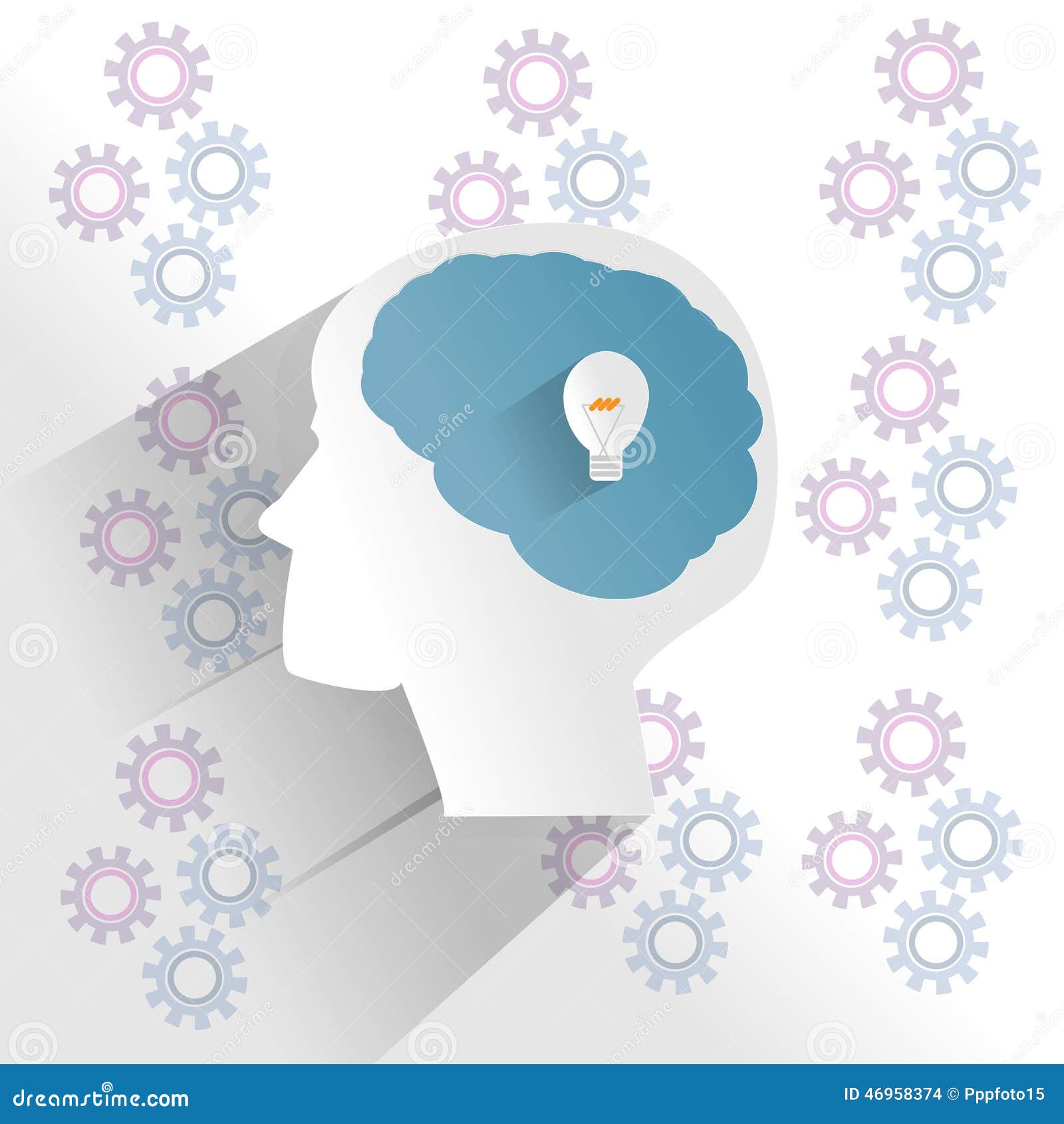 Human Brain with Idea Thinking Stock Vector - Illustration of ...