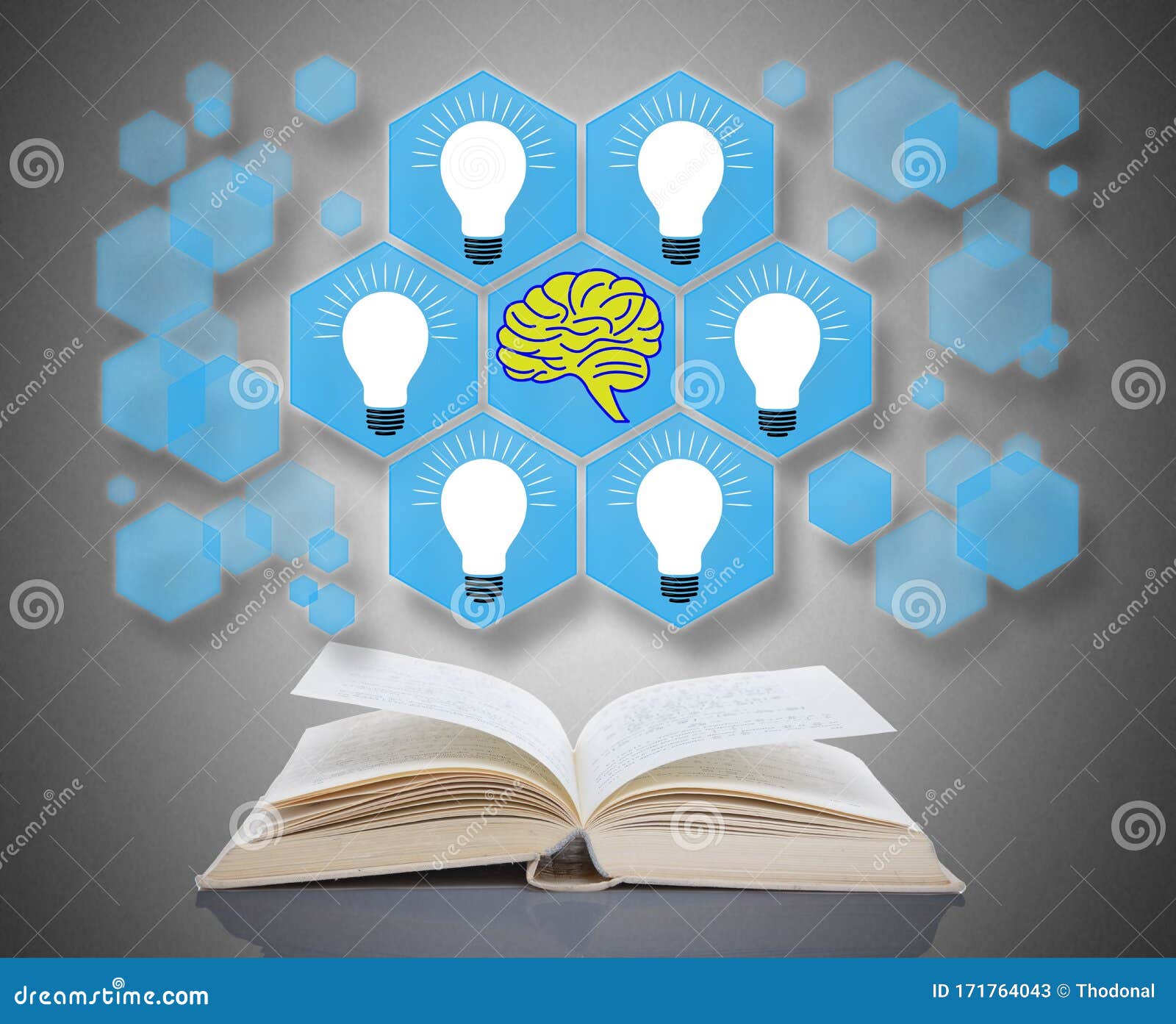 Human Brain Ideas Concept Above a Book Stock Image - Image of ideas ...