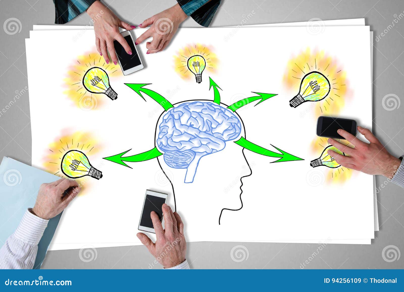 Human Brain Ideas Concept Placed on a Desk Stock Image - Image of ...
