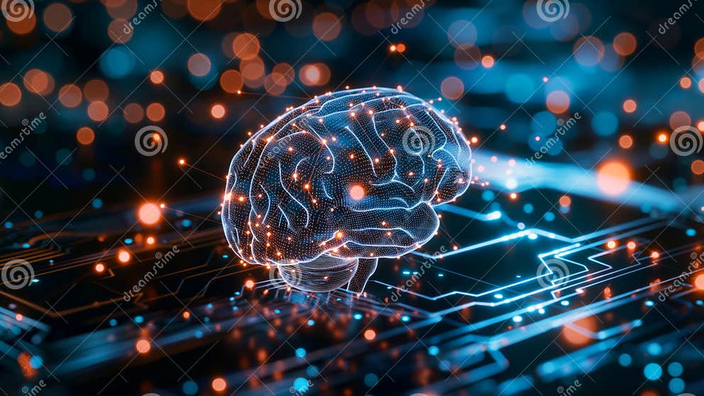 A Human Brain Illuminated with Neural Connections Enhanced by a Brain ...