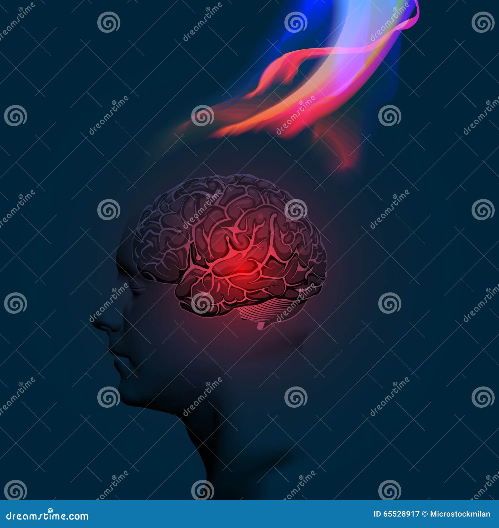 Human Brain Illustration Abstract Theme Stock Vector - Illustration of ...