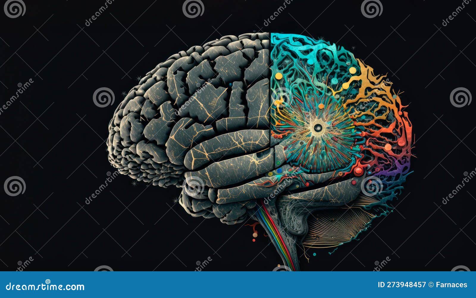 Human brain illustration stock illustration. Illustration of ...