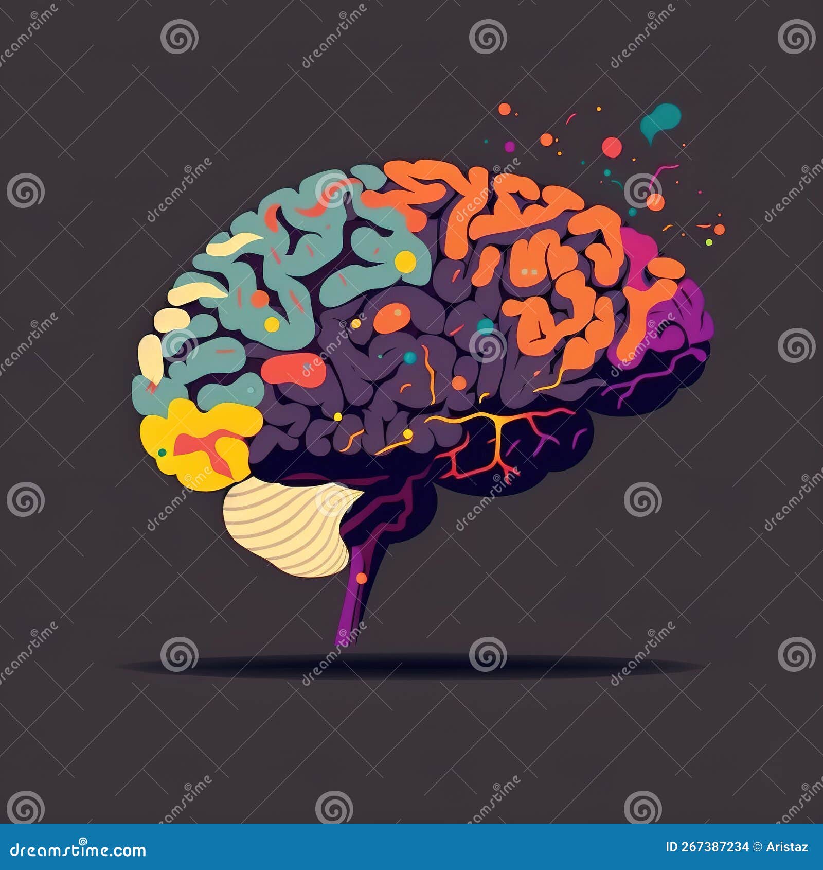 Human Brain Illustrations Design in Vector Art 3d Design Concepts Stock ...