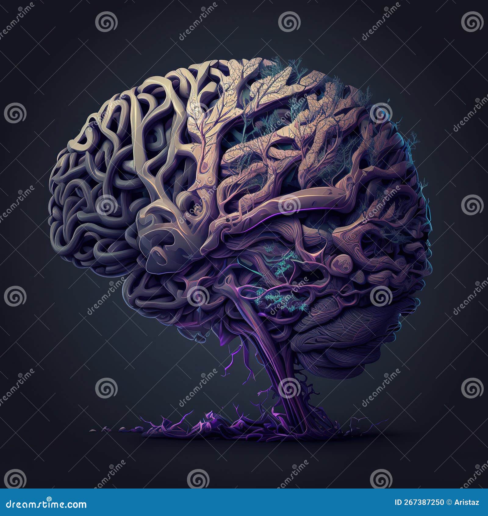 Human Brain Illustrations Design in Vector Art 3d Design Concepts Stock ...