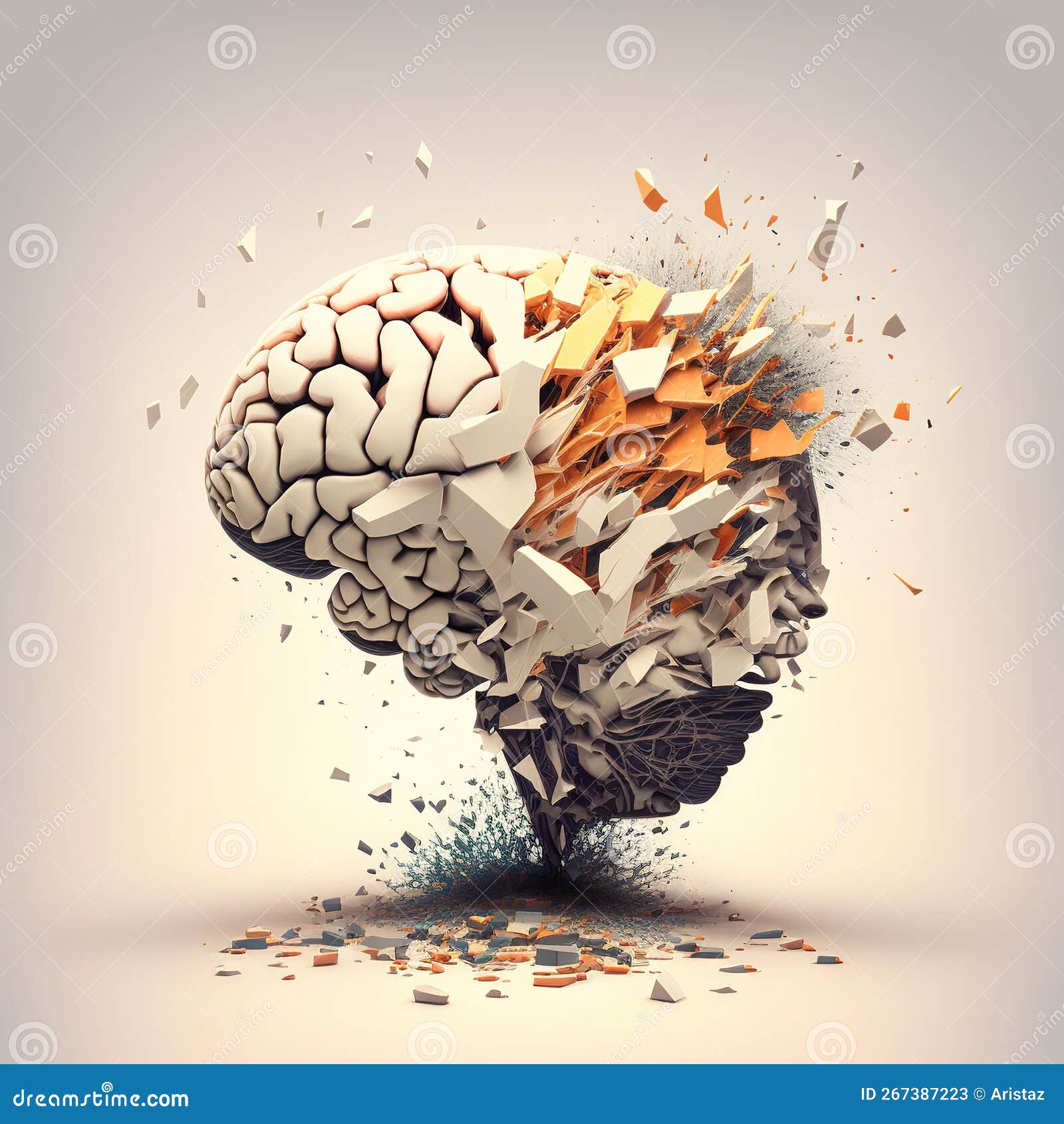 Human Brain Illustrations Design in Vector Art 3d Design Concepts Stock ...