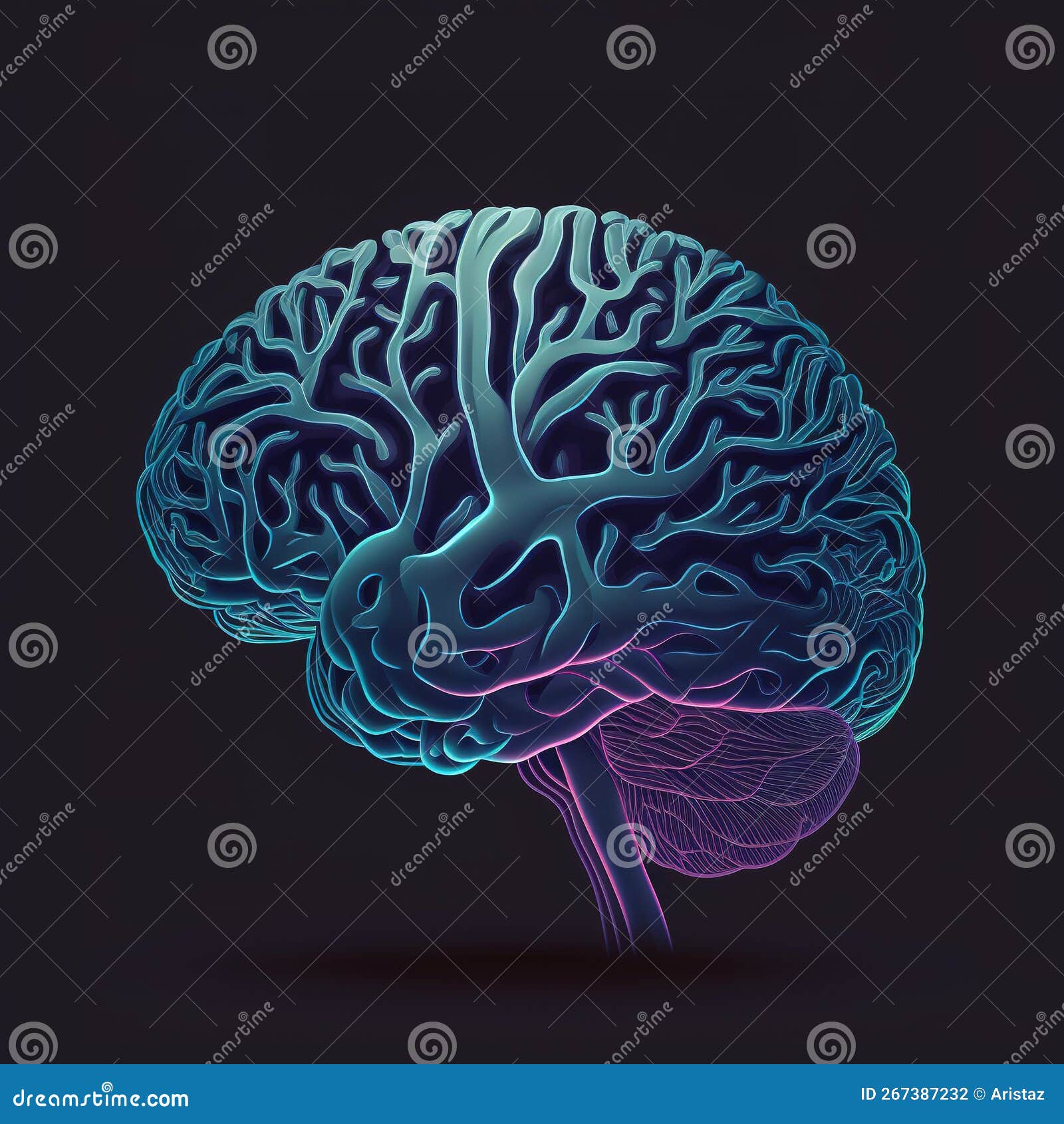 Human Brain Illustrations Design in Vector Art 3d Design Concepts Stock ...