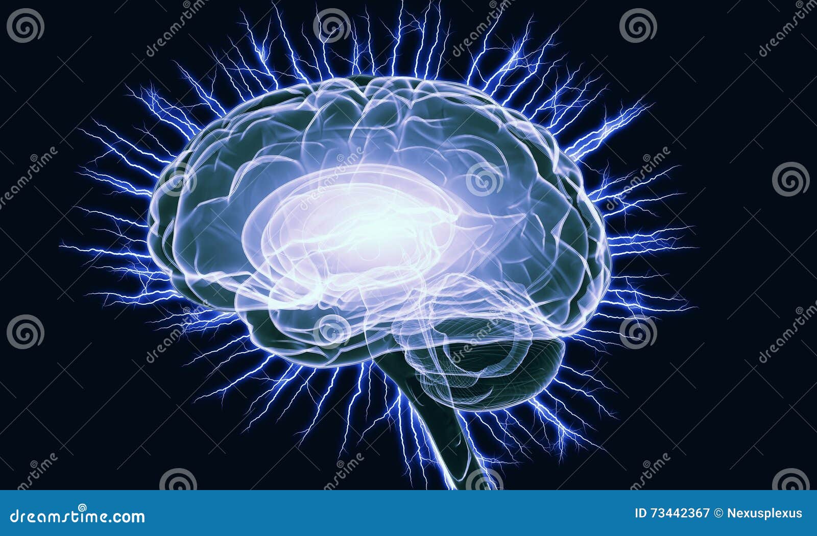 Human Brain Impulse . Mixed Media Stock Image - Image of abstract ...