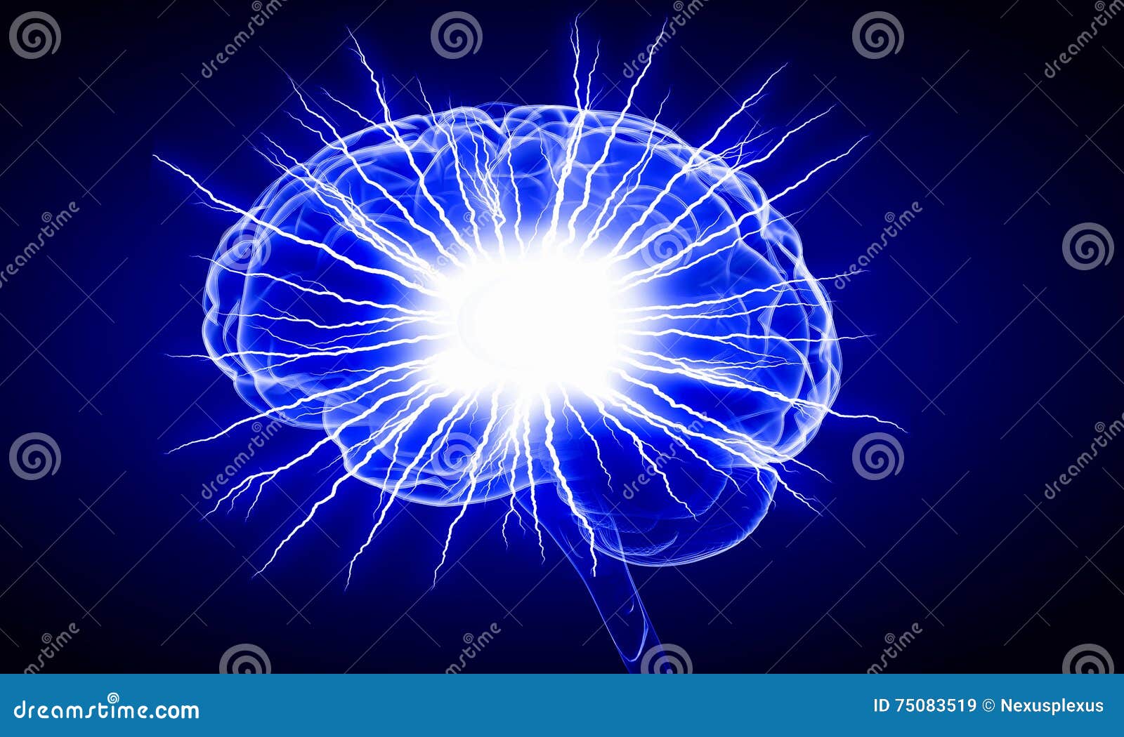 Human Brain Impulse . Mixed Media Stock Image - Image of power ...
