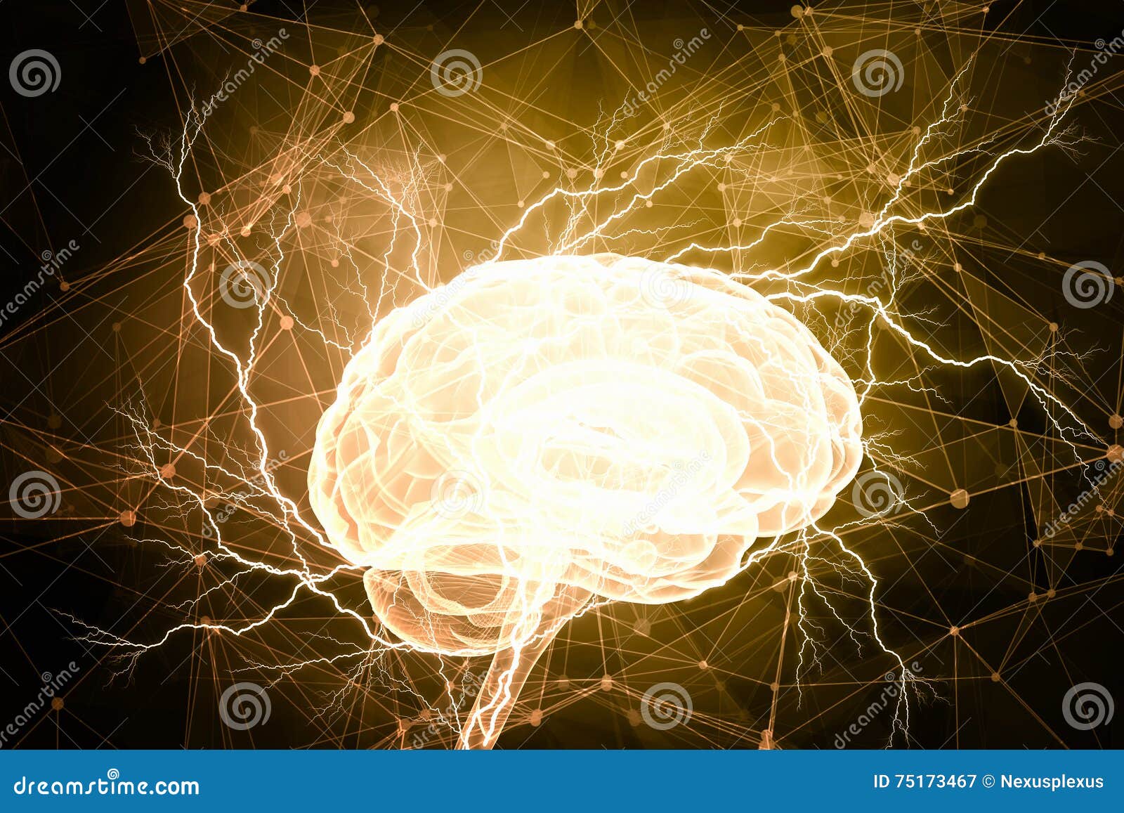 Human Brain Impulse . Mixed Media Stock Image - Image of solution ...