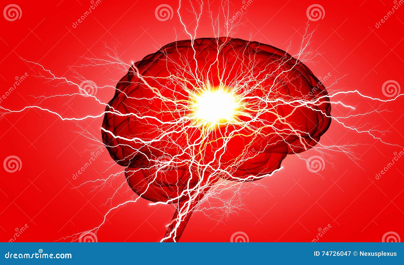 Human Brain Impulse . Mixed Media Stock Image - Image of think ...