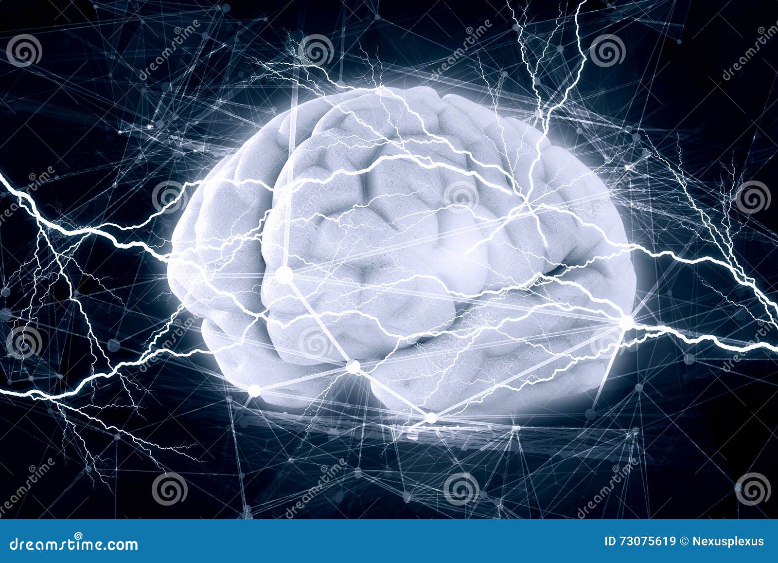 Human brain impulse stock image. Image of electric, mind - 73075619