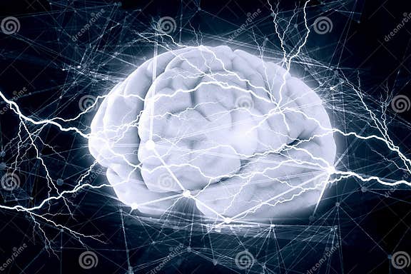 Human brain impulse stock image. Image of electric, mind - 73075619
