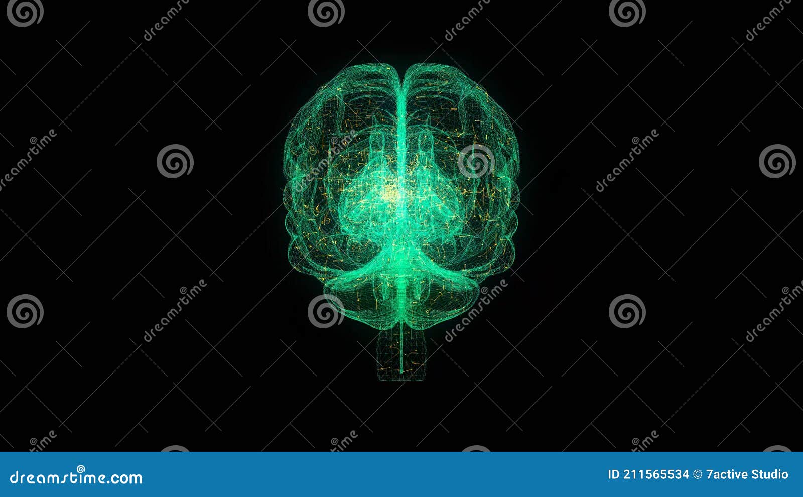 Human Brain with Impulse Transmitting Stock Illustration - Illustration ...