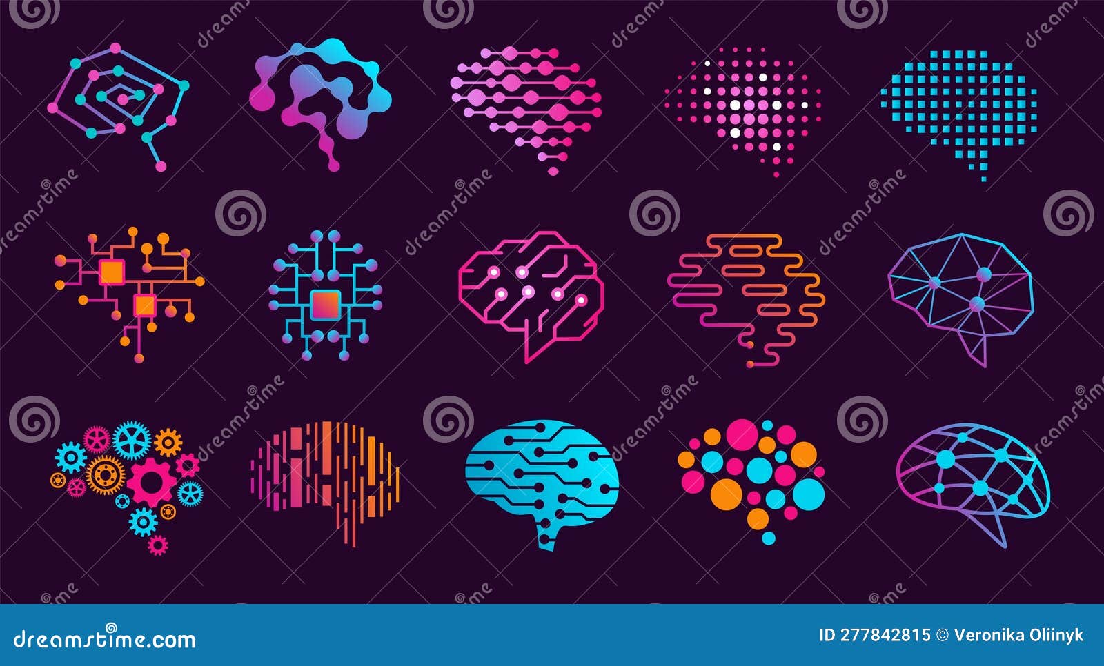 Human Brain. Innovation Thinking Emblem, Artificial Intelligence ...