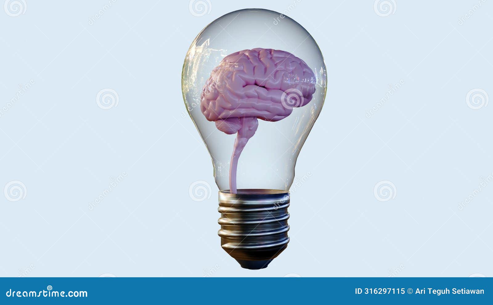 Human Brain Inside of Glass Light Bulb Stock Illustration ...