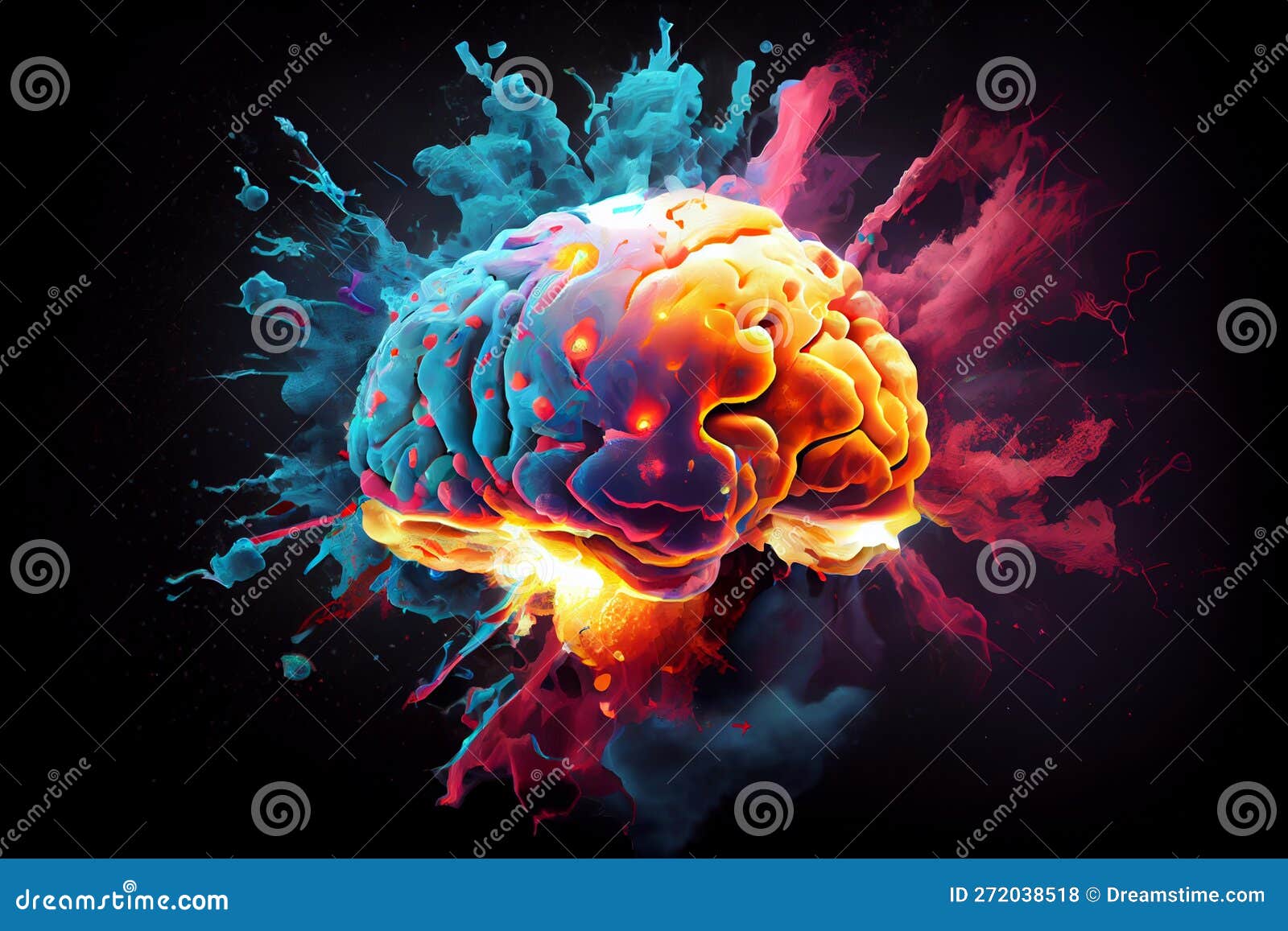 Human Brain. Inspiration and Creativity Stock Illustration ...