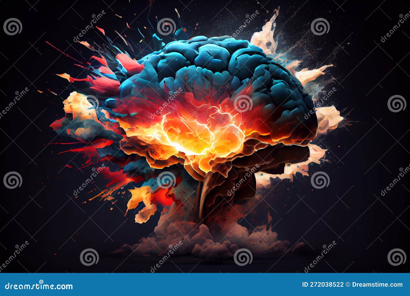 Human Brain. Inspiration and Creativity Stock Illustration ...