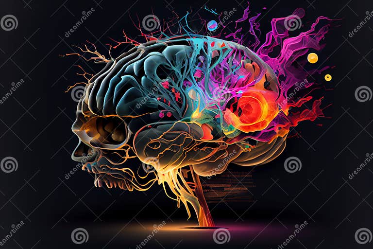 Human Brain. Inspiration and Creativity Stock Illustration ...
