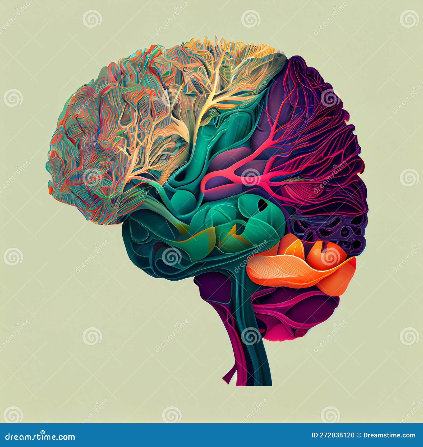 Human Brain. Inspiration and Creativity Stock Illustration ...