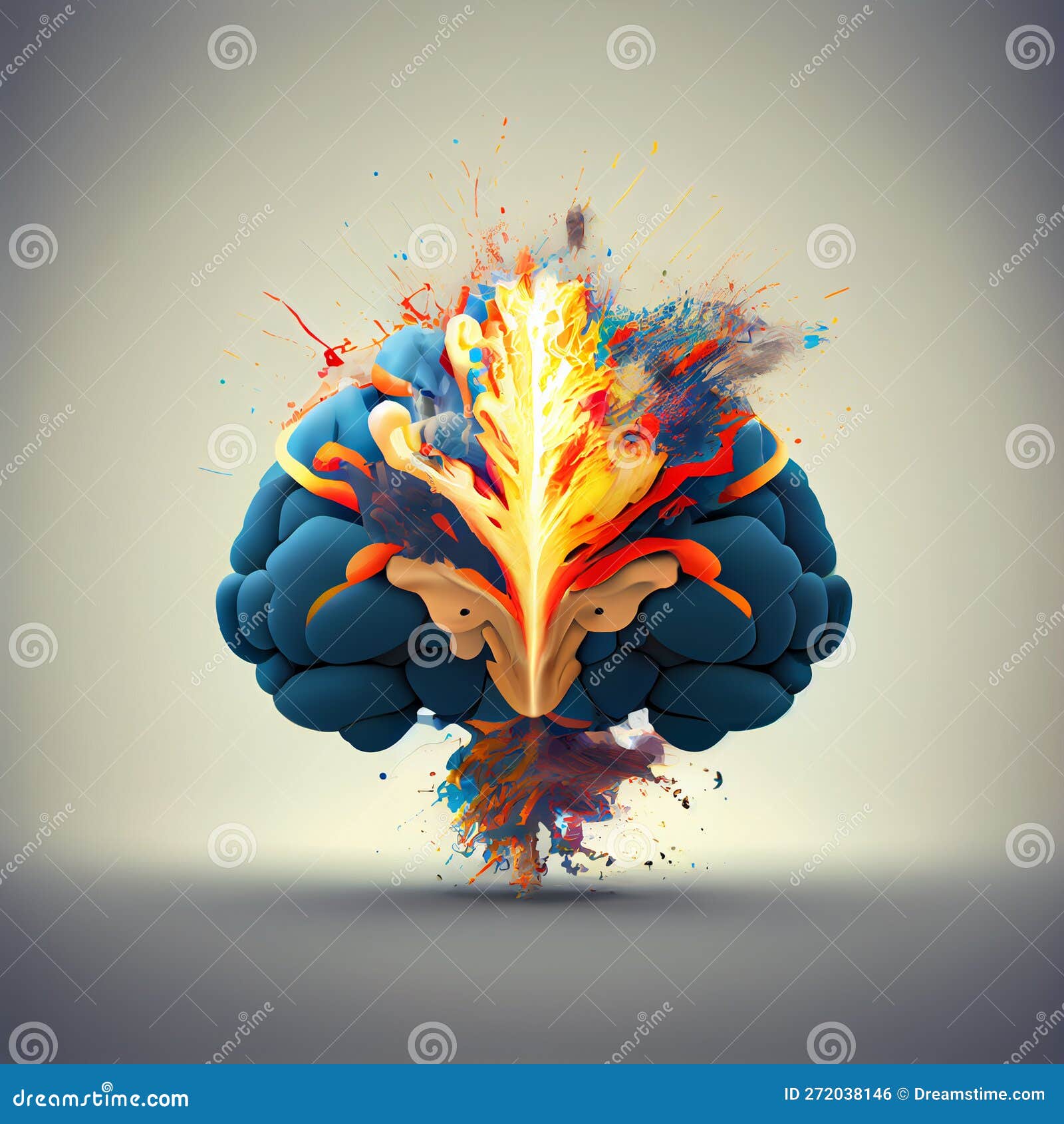 Human Brain. Inspiration and Creativity Stock Illustration ...