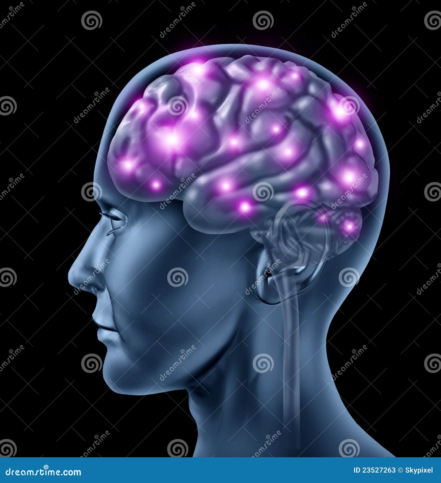 Human Brain Intelligence stock illustration. Illustration of neurons ...