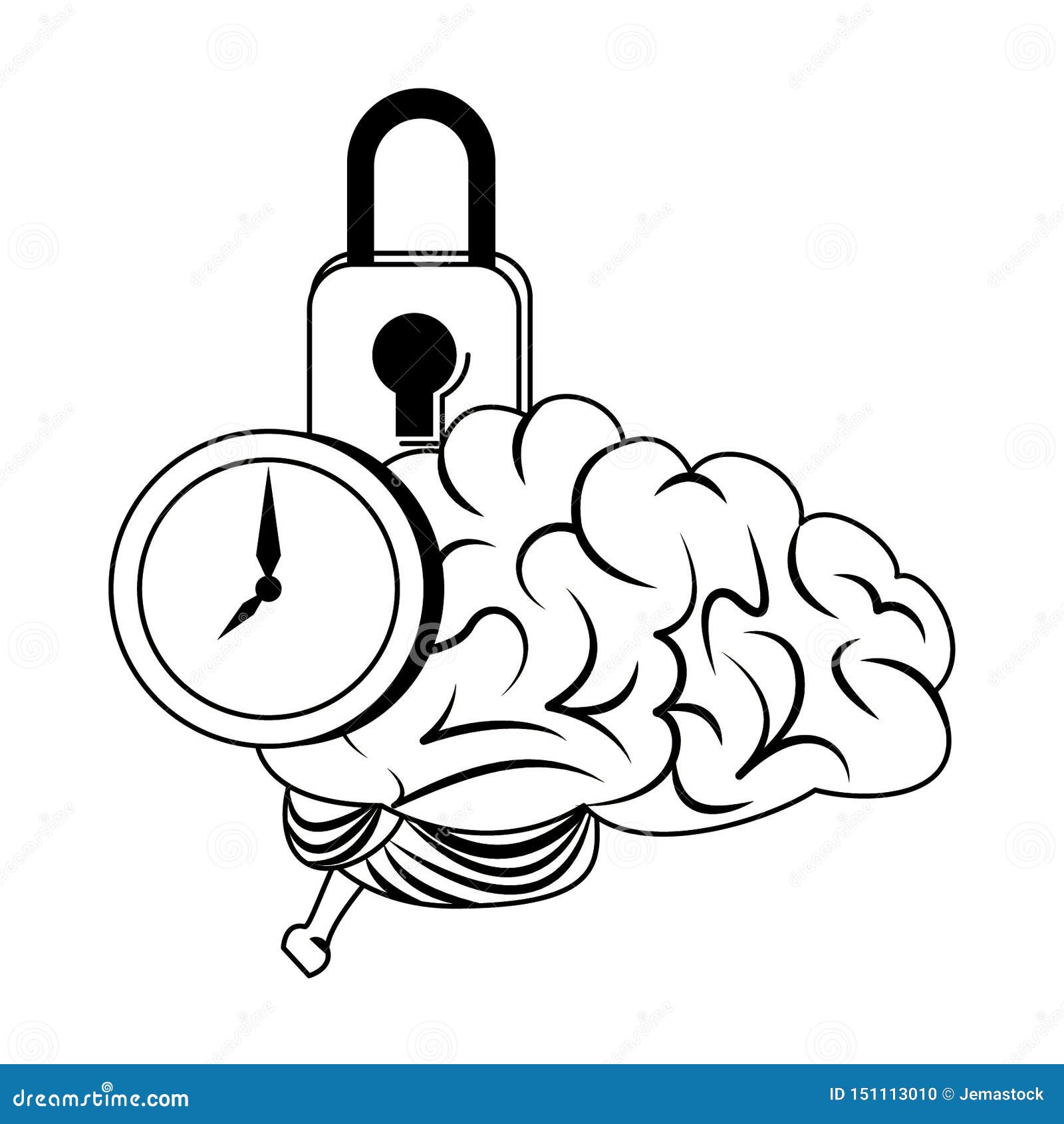 Human Brain Intelligence and Creativity Cartoons in Black and White ...