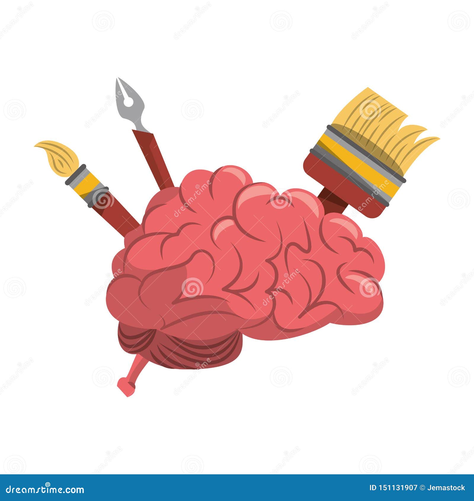 Human Brain Intelligence and Creativity Cartoons Stock Vector ...
