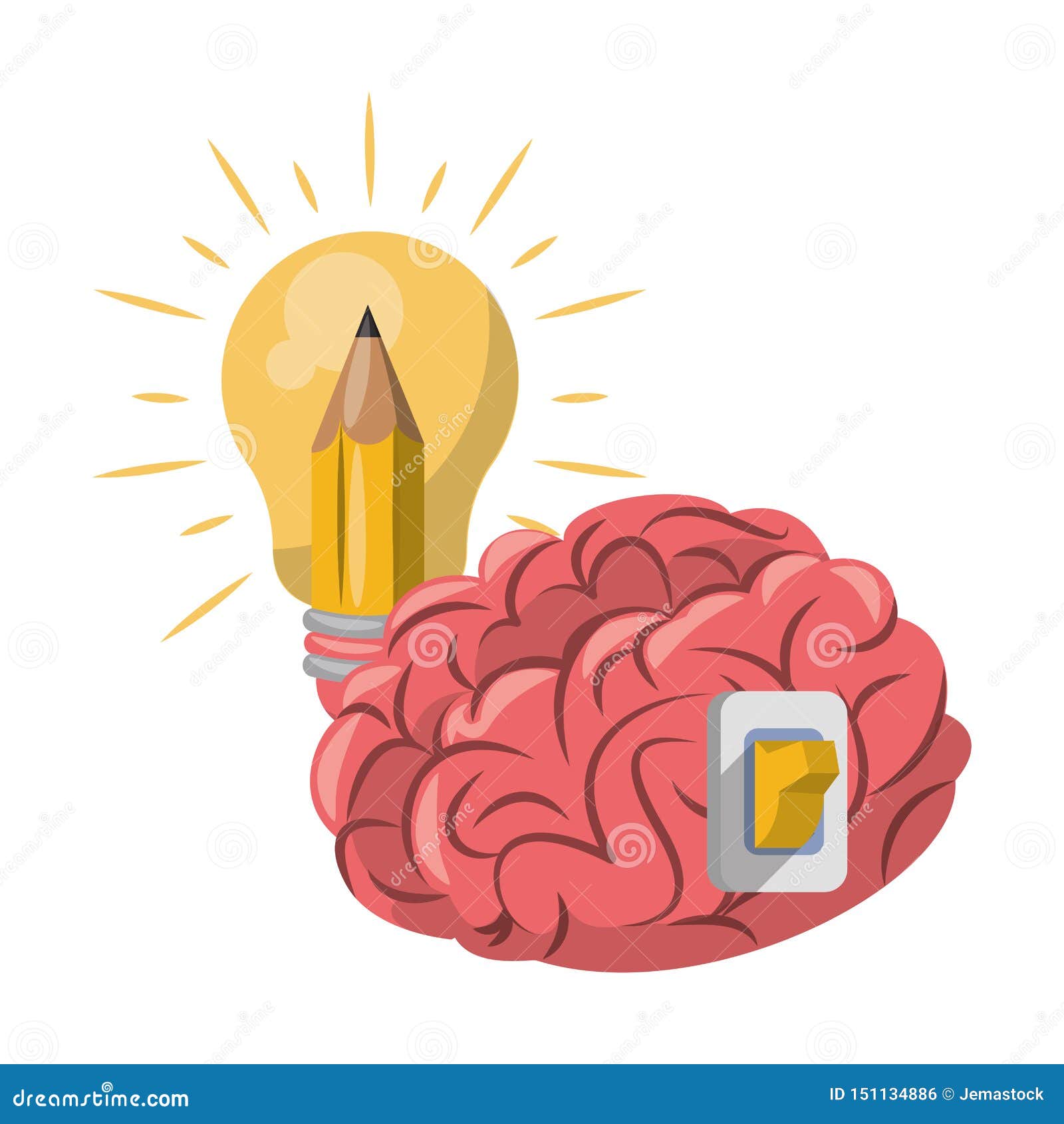Human Brain Intelligence and Creativity Cartoons Stock Vector ...