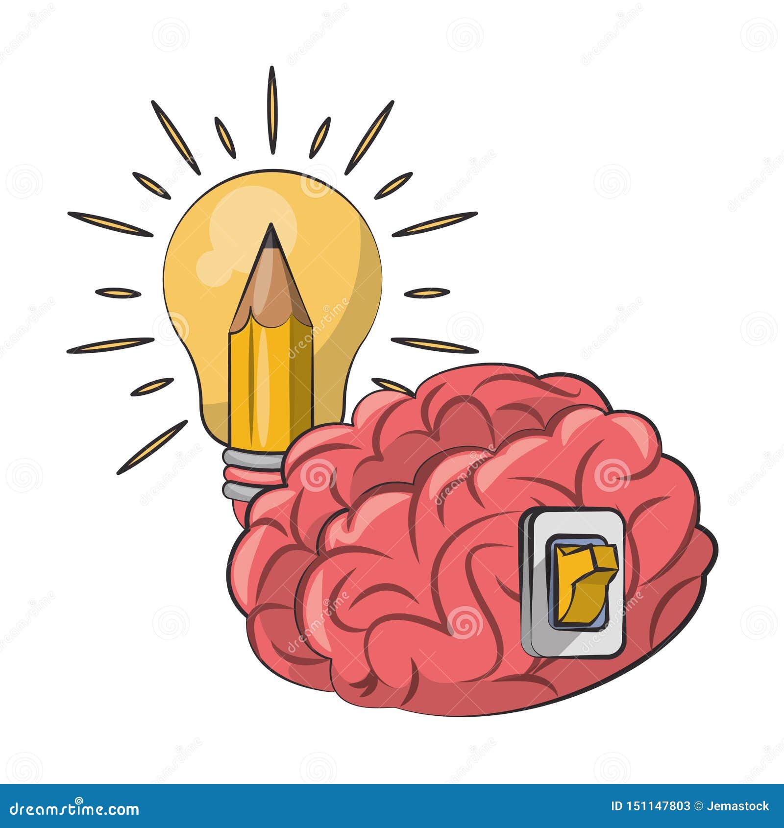 Human Brain Intelligence and Creativity Cartoons Stock Vector ...