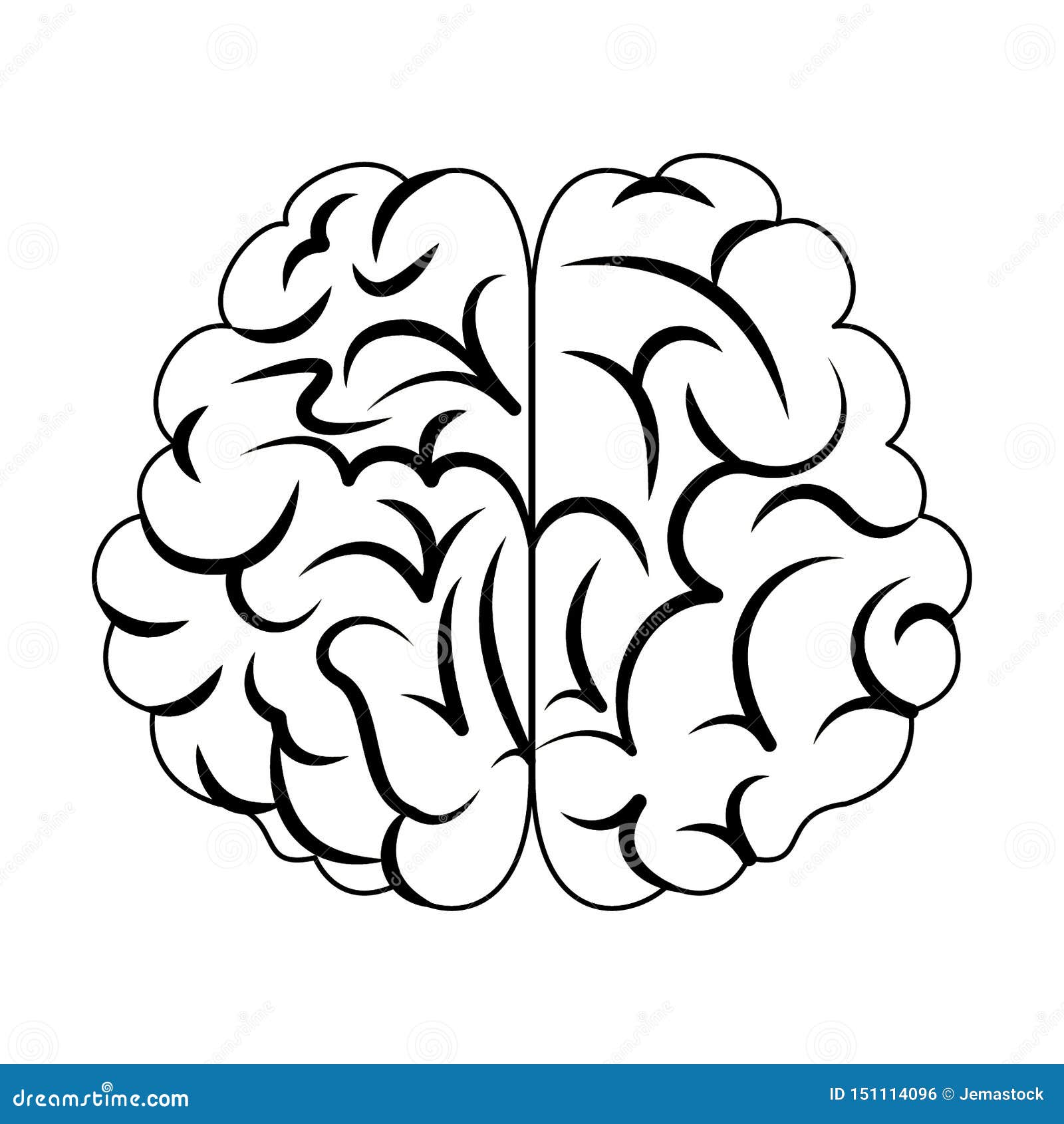 Human Brain Intelligence Symbol Isolated in Black and White Stock ...
