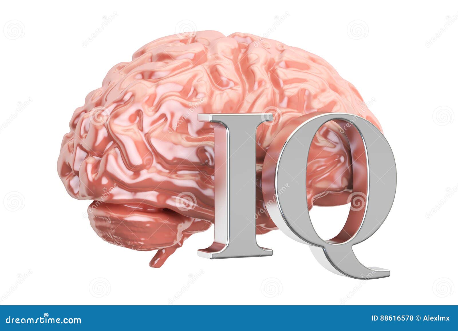 Human brain and IQ text stock illustration. Illustration of genius ...