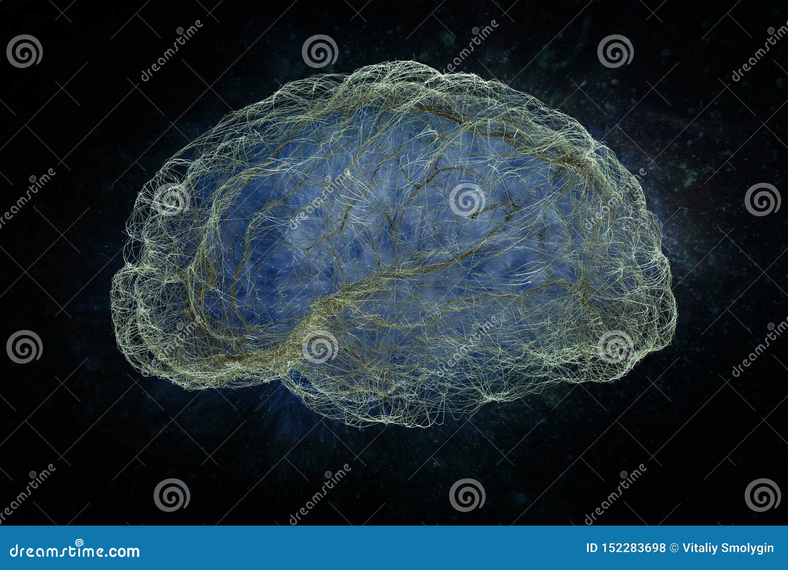 Human Brain and Its Capabilities. Conceptual Vision. - 3D Illustration ...