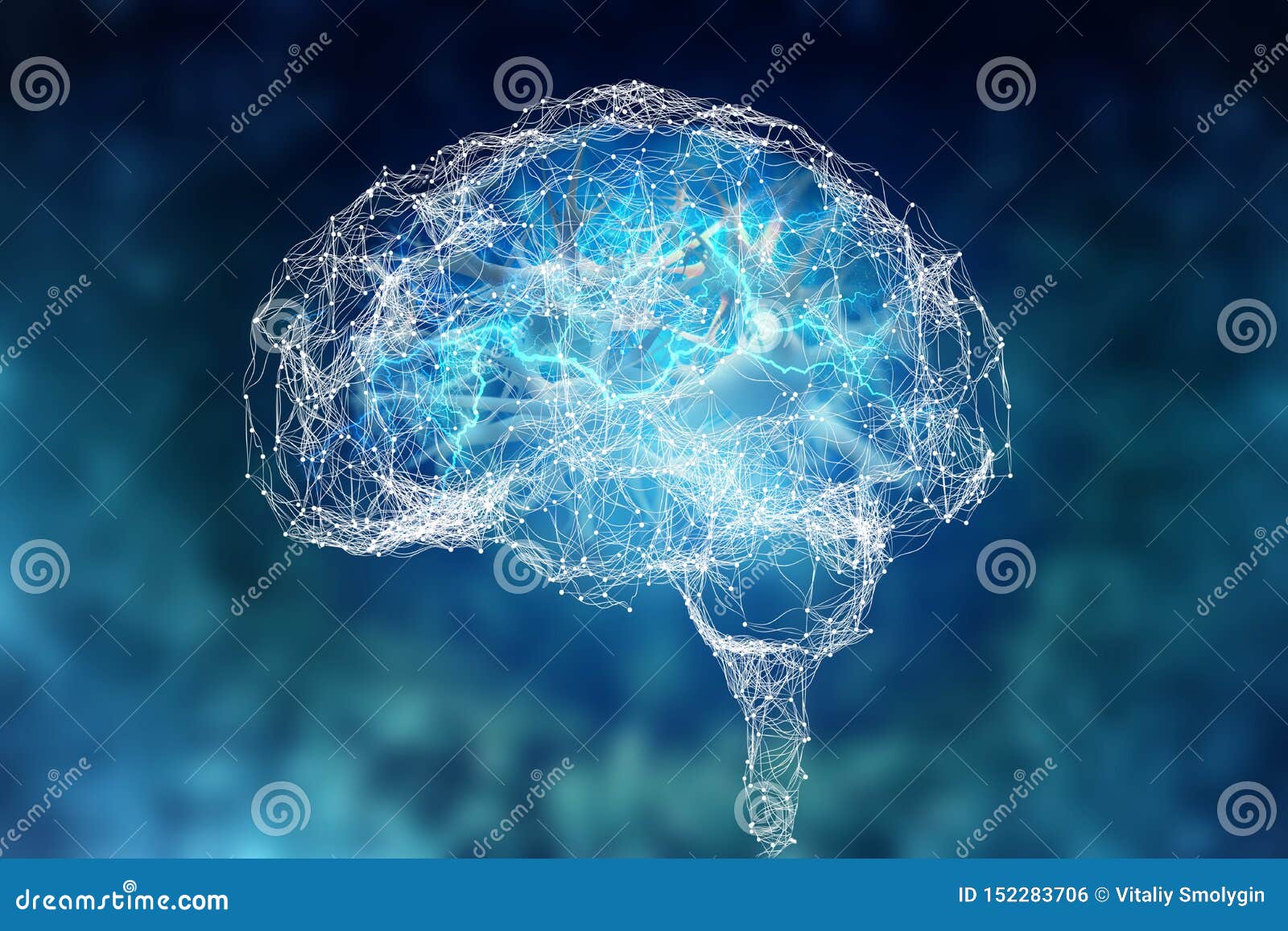 Human Brain and Its Capabilities. Conceptual Vision. - 3D Illustration ...