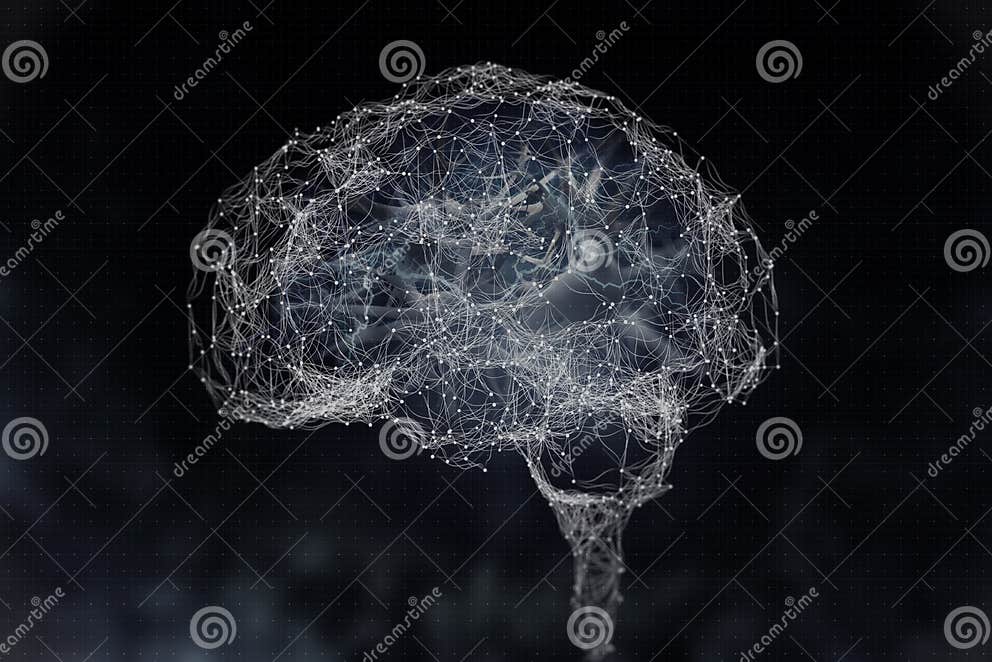 Human Brain and Its Capabilities. Conceptual Vision. - 3D Illustration ...