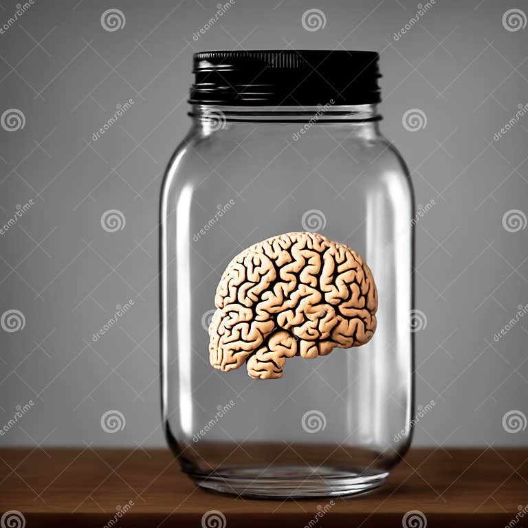 Human Brain in a Jar. Digital Illustration Stock Illustration ...