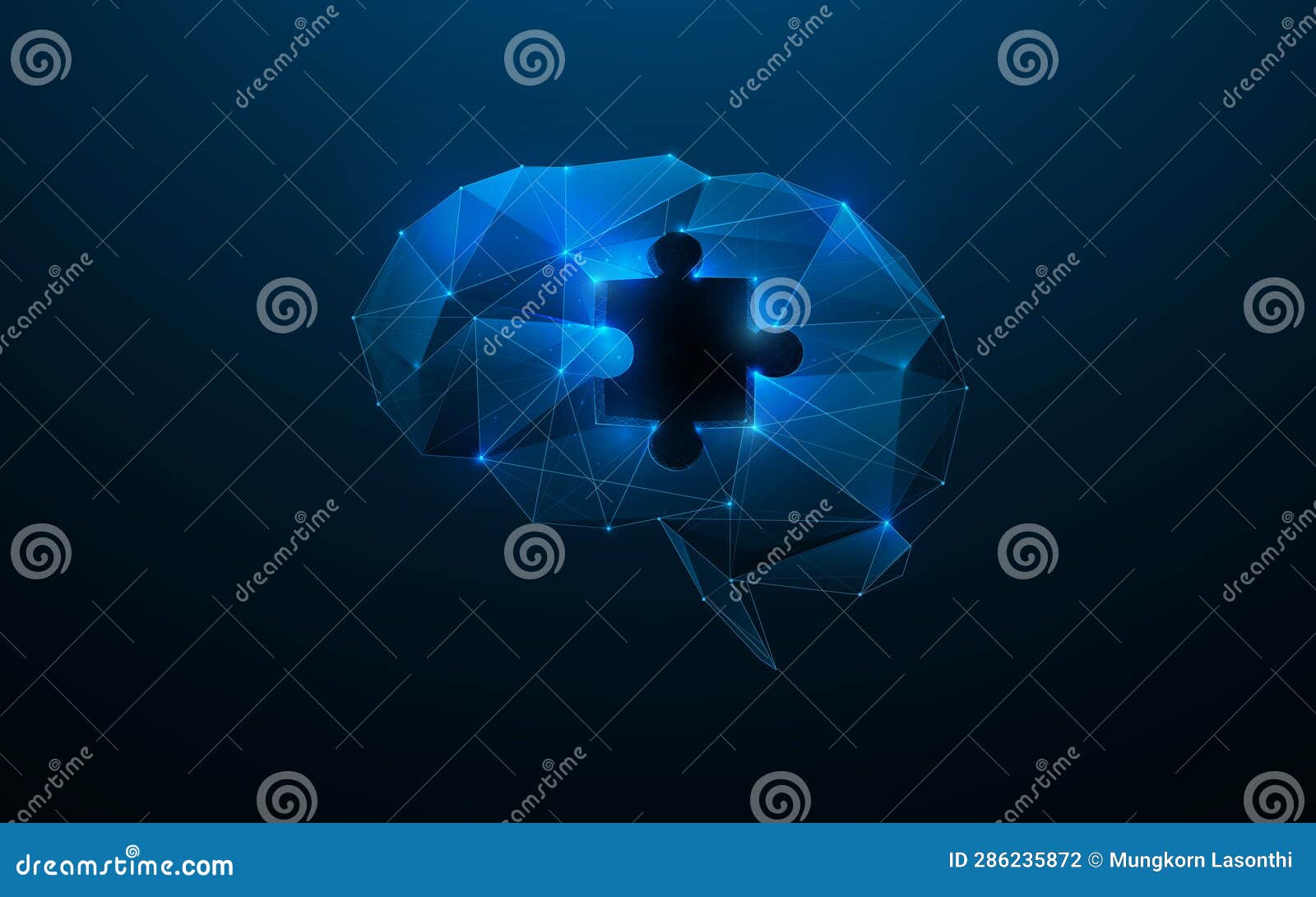 The Human Brain with a Jigsaw Puzzle Hole. Creative, Artificial ...