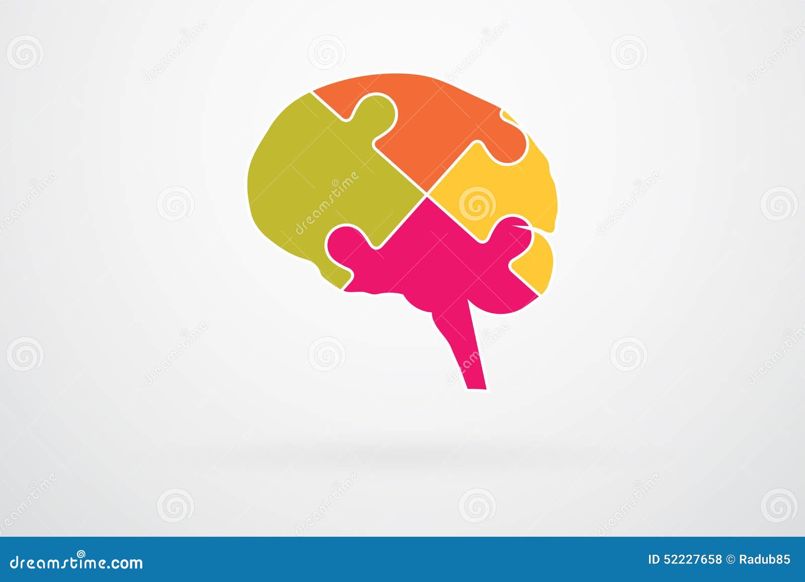 Human Brain Jigsaw Puzzle stock vector. Illustration of mind - 52227658