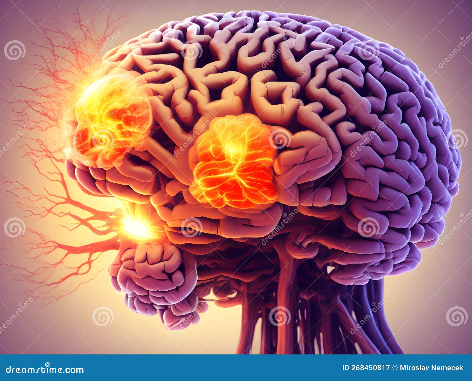 Human Brain Knowledge, Generative AI Illustration Stock Illustration ...