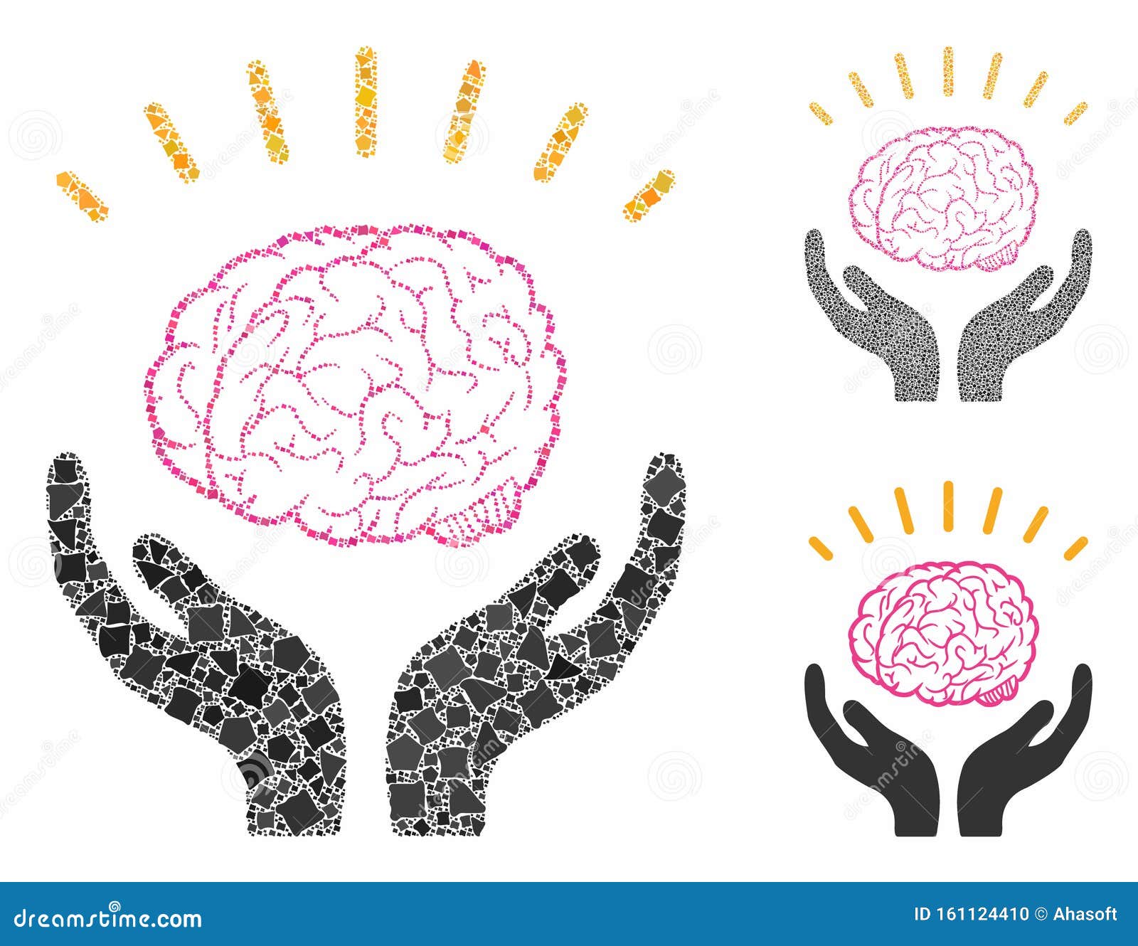 Human Brain Knowledge Mosaic Icon of Unequal Elements Stock Vector ...