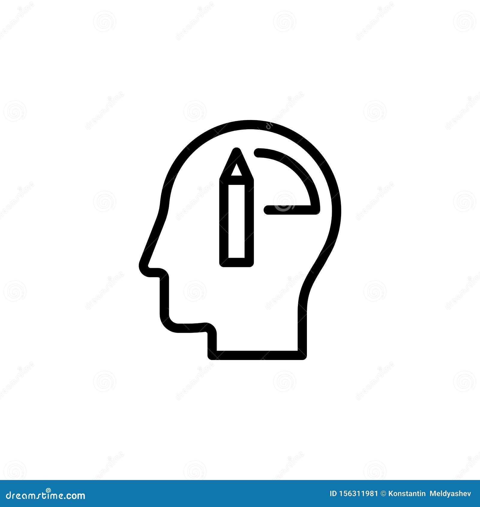 Brain Learning Icon, Black Vector Sign With Editable Strokes, Concept ...