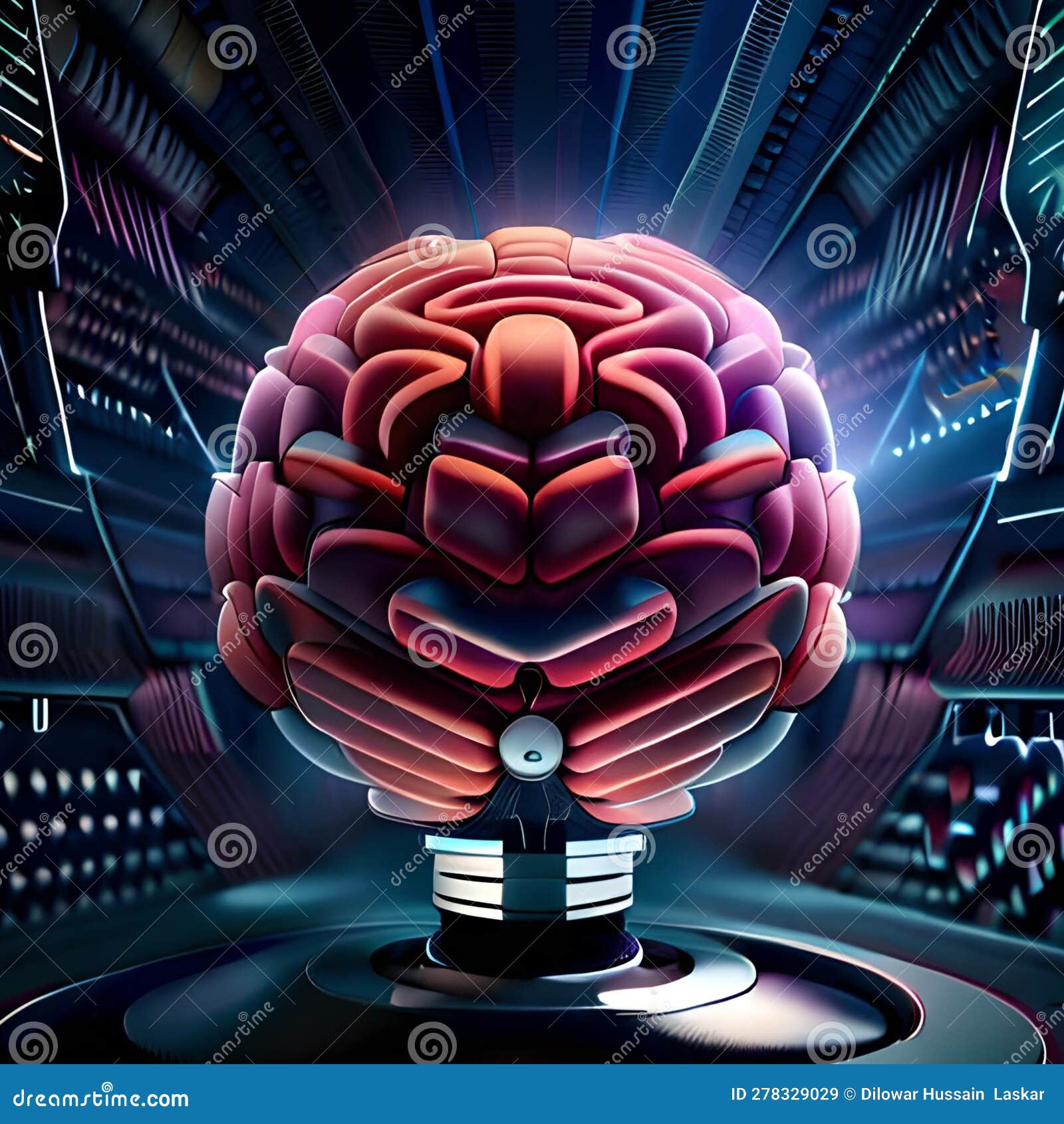 A Human Brain Lick Bulb Artificial Intelligence, Generative Ai Stock ...