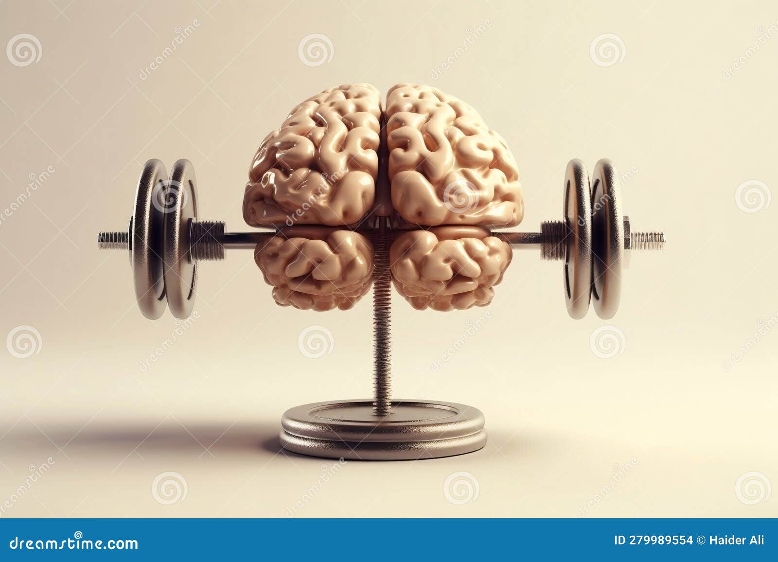 Human Brain Lifting Weights 3D Brain Lifting a Heavy Weight. Generative ...