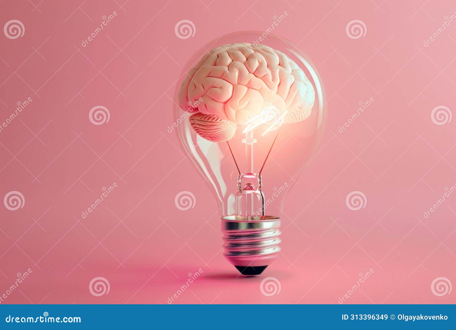 The Human Brain is a Light Bulb. Concept: Eureka, Idea, Energy of ...