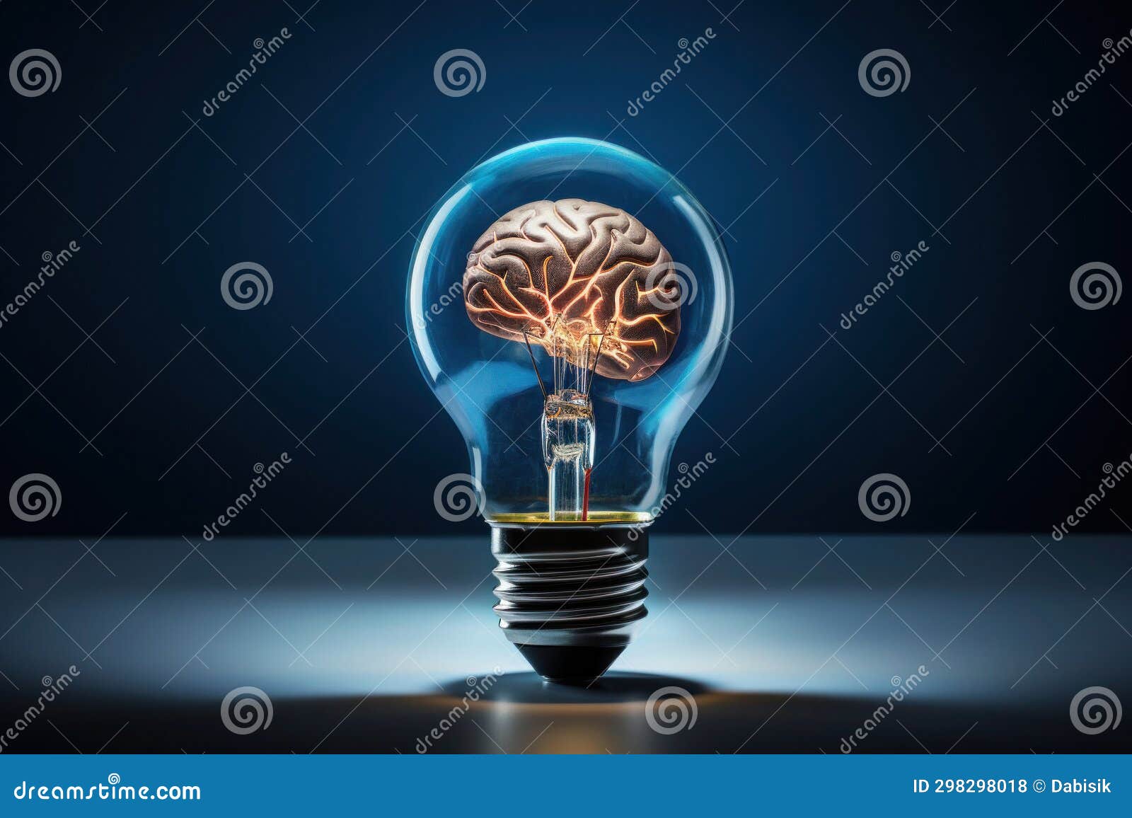 The Human Brain in Light Bulb. Generative AI Stock Photo - Image of ...
