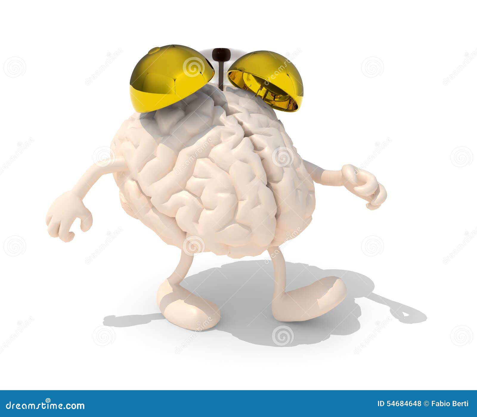 Human Brain Like Alarm Clock Stock Illustration - Illustration of ...