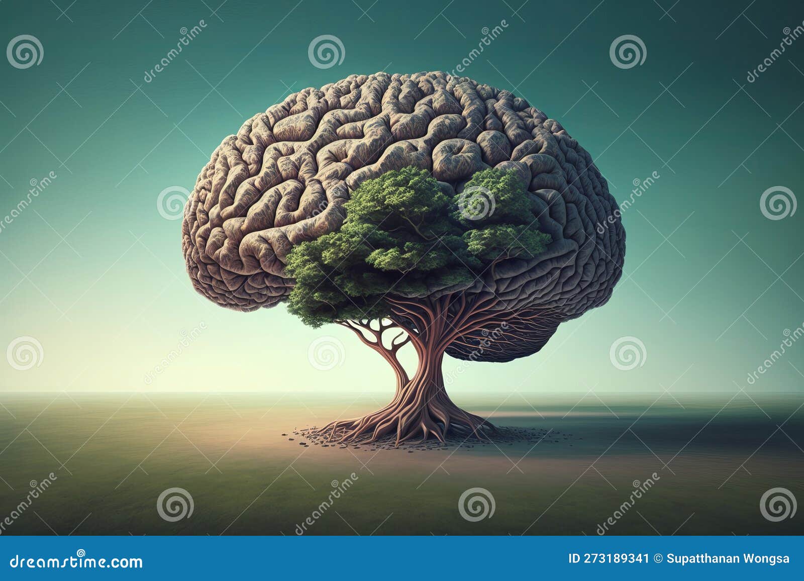 The Human Brain is Like a Growing Tree. Stock Illustration ...