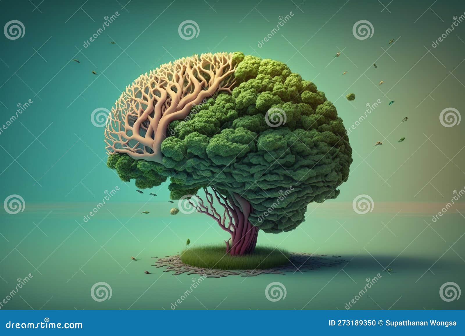 The Human Brain is Like a Growing Tree. Stock Illustration ...